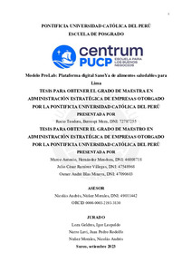 Modelo prolab: Plataforma digital Sanoya de alimentos saludables para Lima